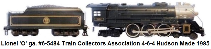 Lionel 'O' gauge #6-5484 Train Collectors Assoc. 4-6-4 Hudson ...
